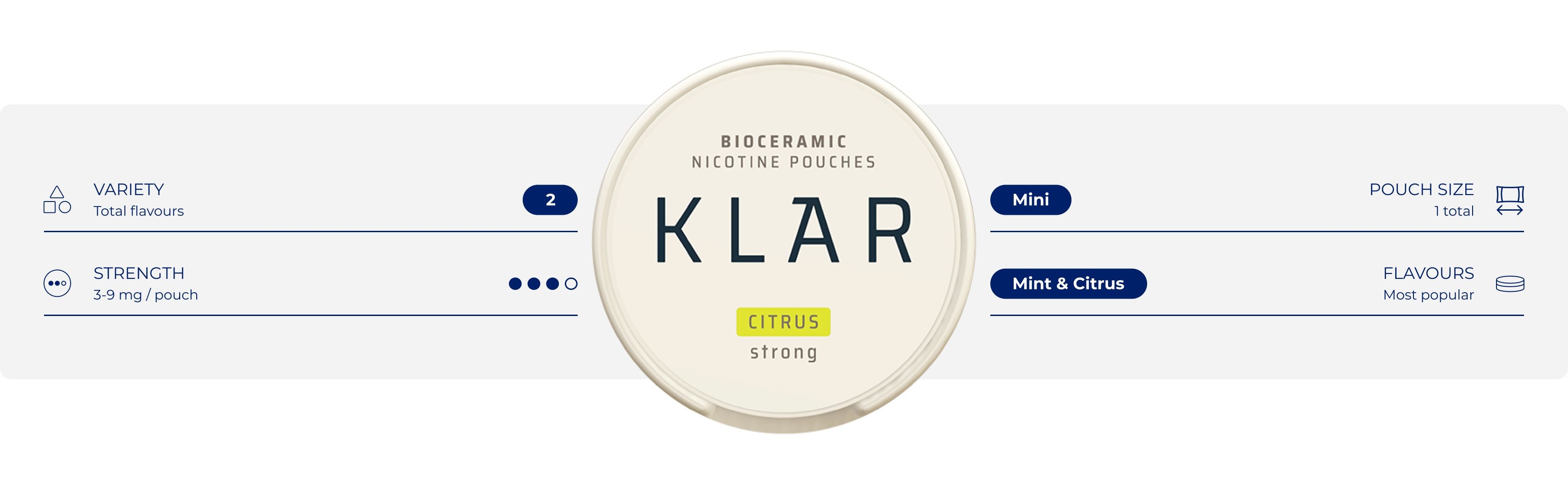 KLAR Nicotine Pouches | Buy Mint & Citrus Flavours Online